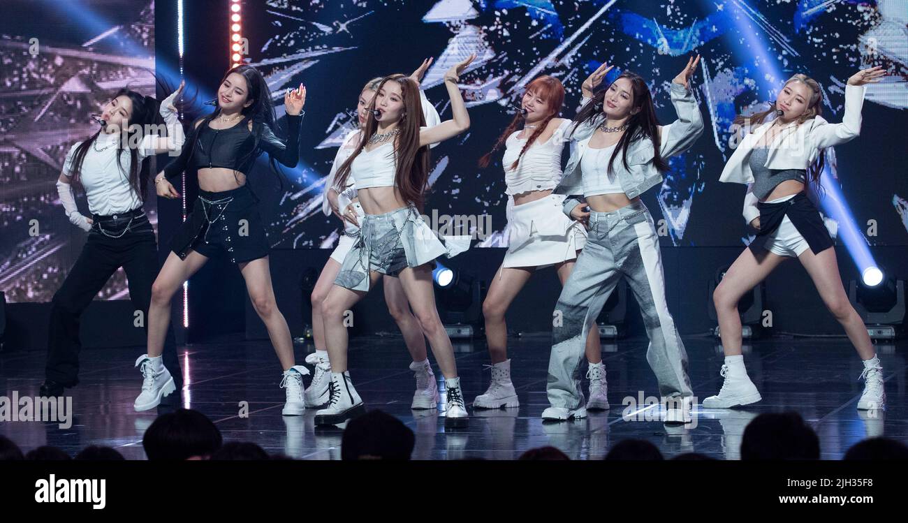 13 July 2022 - Goyang, South Korea : K-Pop Japanese girl group XG ...
