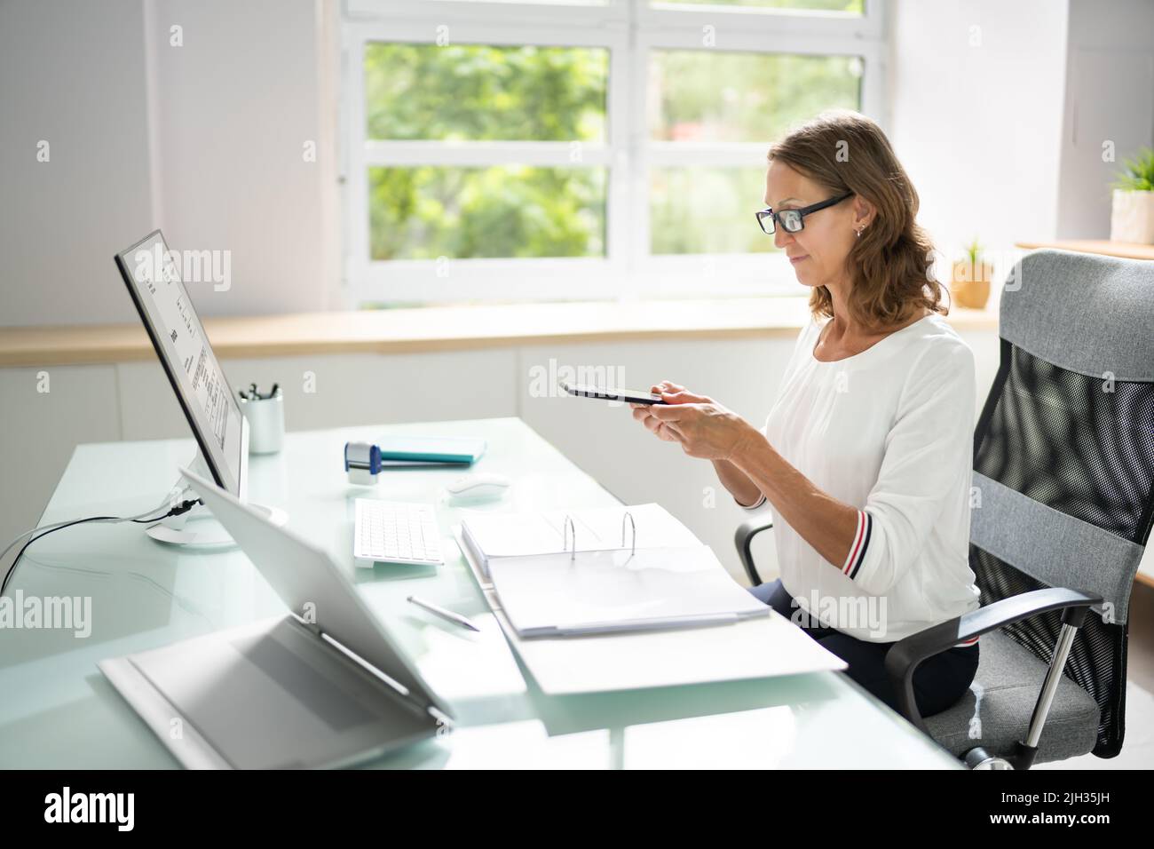 Taking Document Picture Or Photo With Phone. Smartphone Optical ...