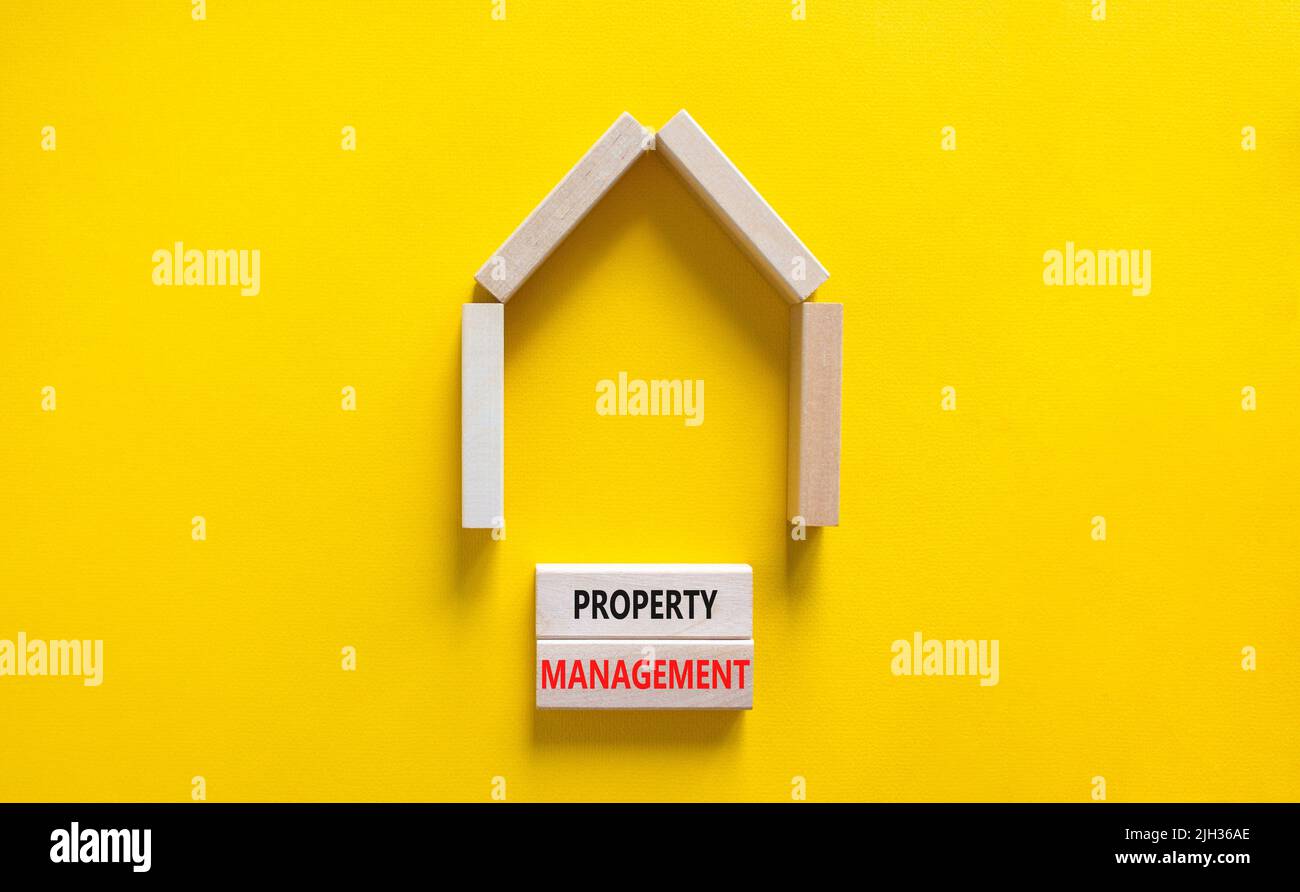 Property management symbol. Concept words Property management on wooden ...