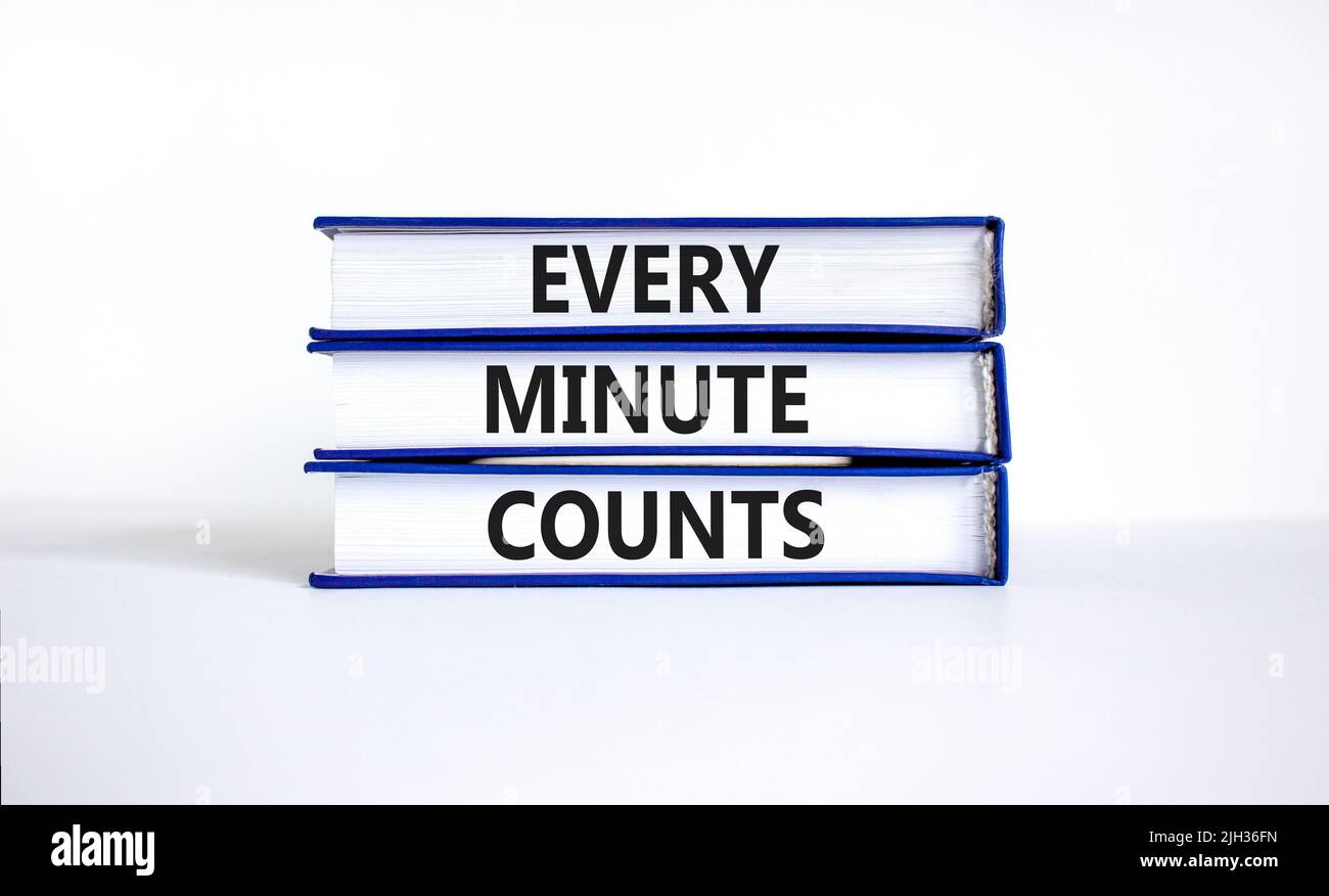 Every minute counts symbol. Concept words Every minute counts on books ...