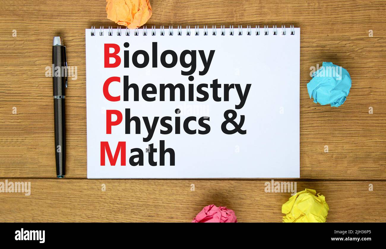 BCPM biology chemistry physics math symbol. Concept words BCPM biology ...