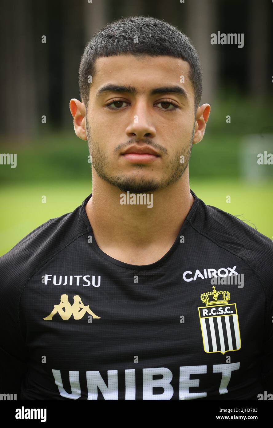 Belgium. 14th July, 2022. Charleroi's Anass Zaroury poses for the ...