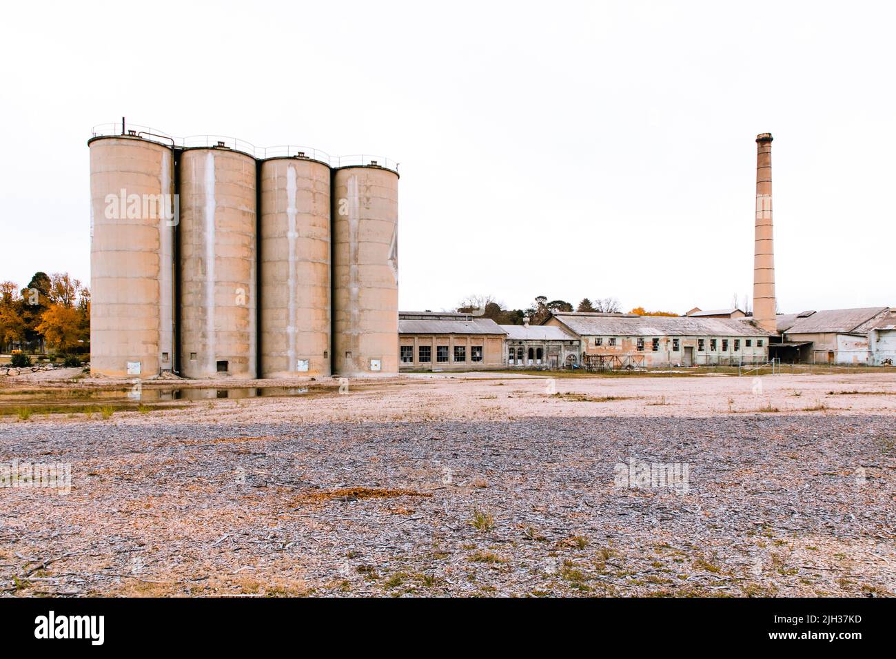 Photograph of the silos and buildings at the now closed historical ...