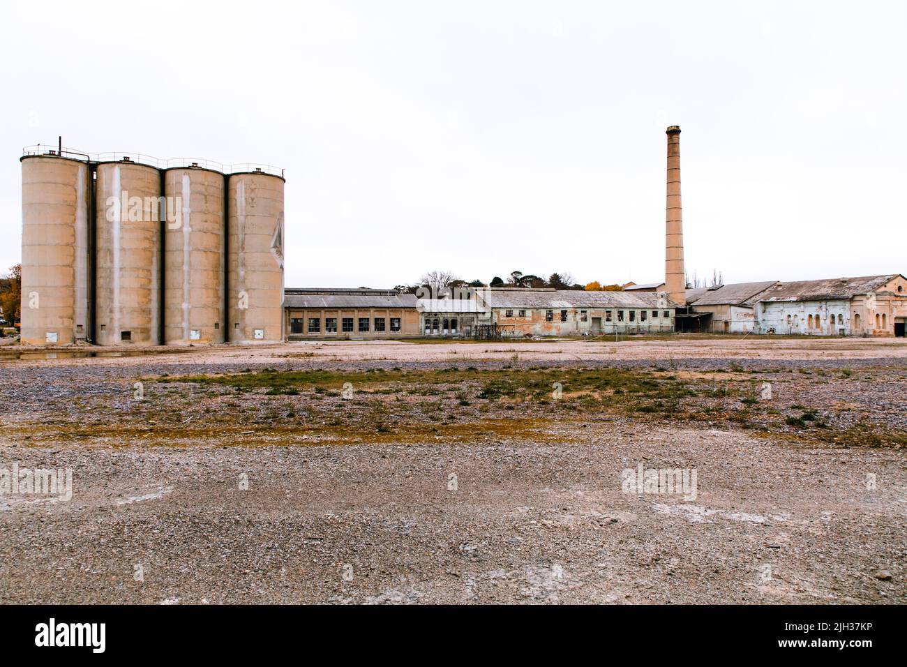 Photograph of the silos and buildings at the now closed historical ...