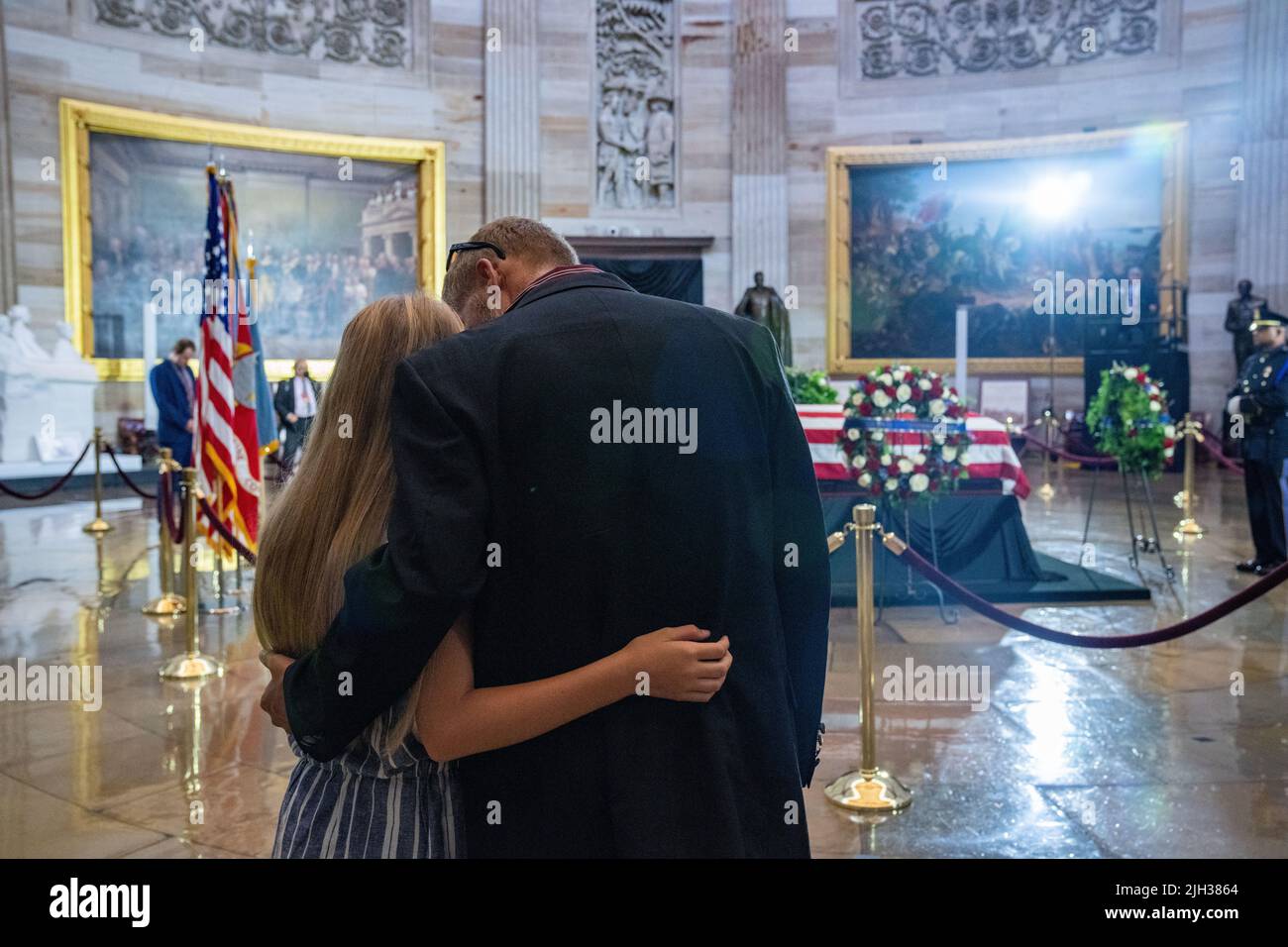 Washington DC, USA. 14th July, 2022. Chris Morrison, 39, explains the ...