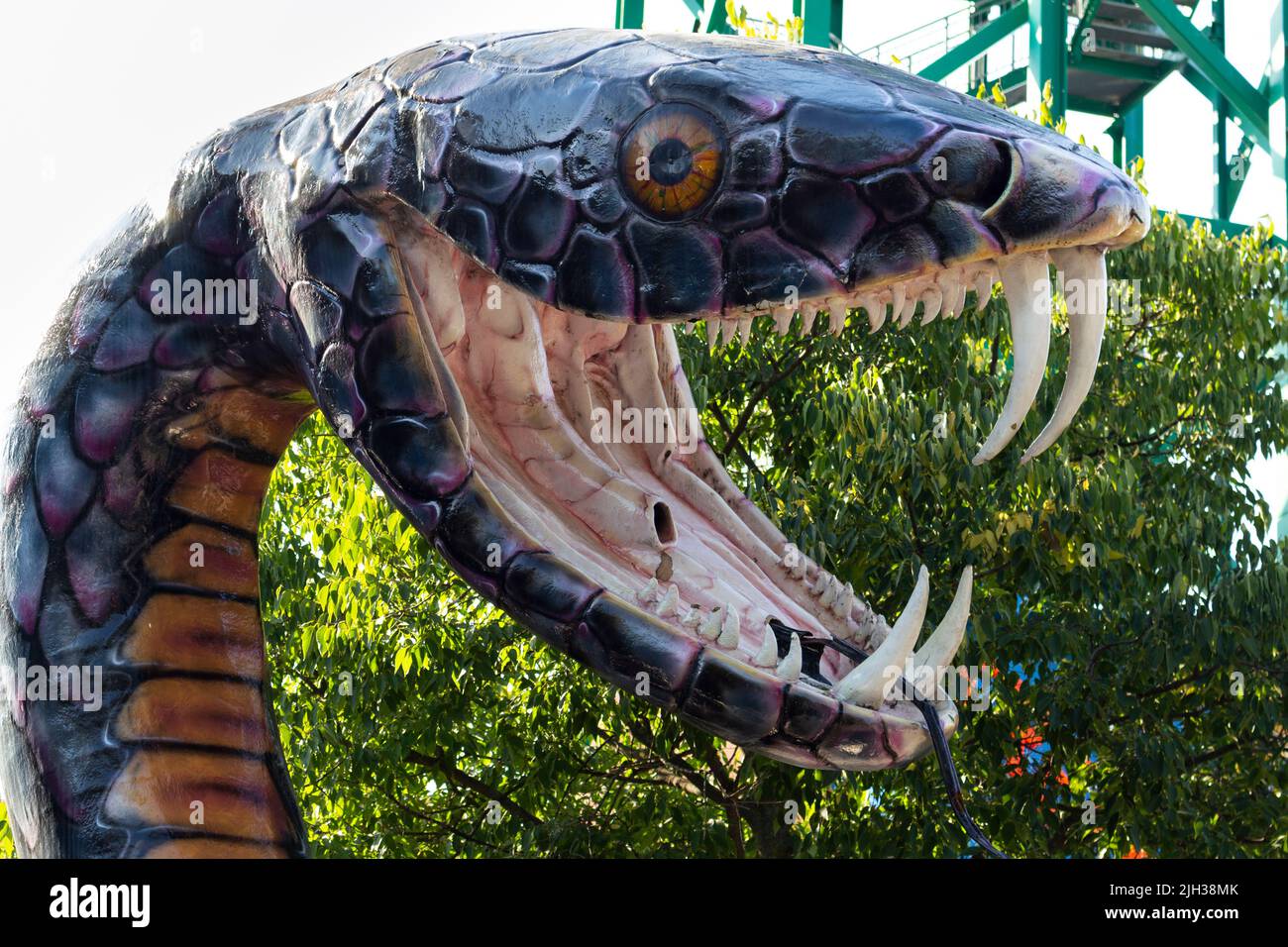 VIENNA, AUSTRIA - October10, 2018: Snake monster statue in amusement ...