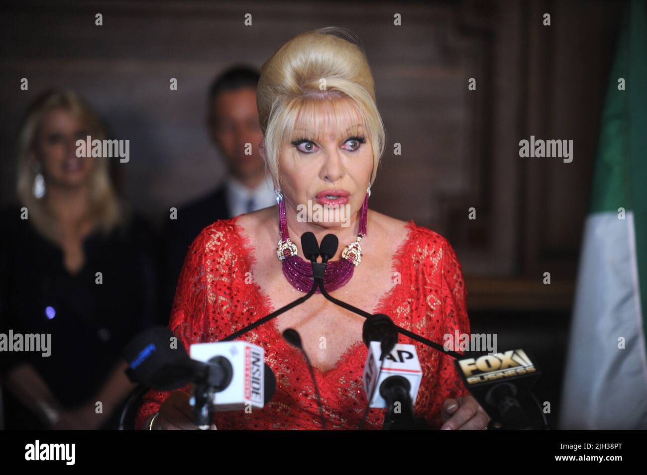 NEW YORK, NY - JUNE 13: Ivana Trump speaks at a press conference ...
