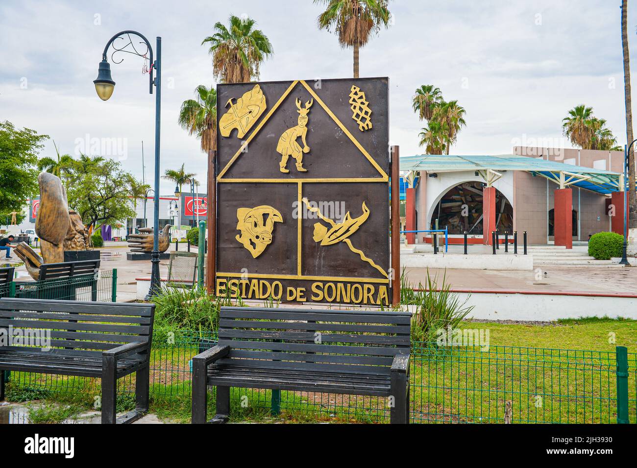 Shield of the State of Sonora in the public square in Navojoa Sonora ...
