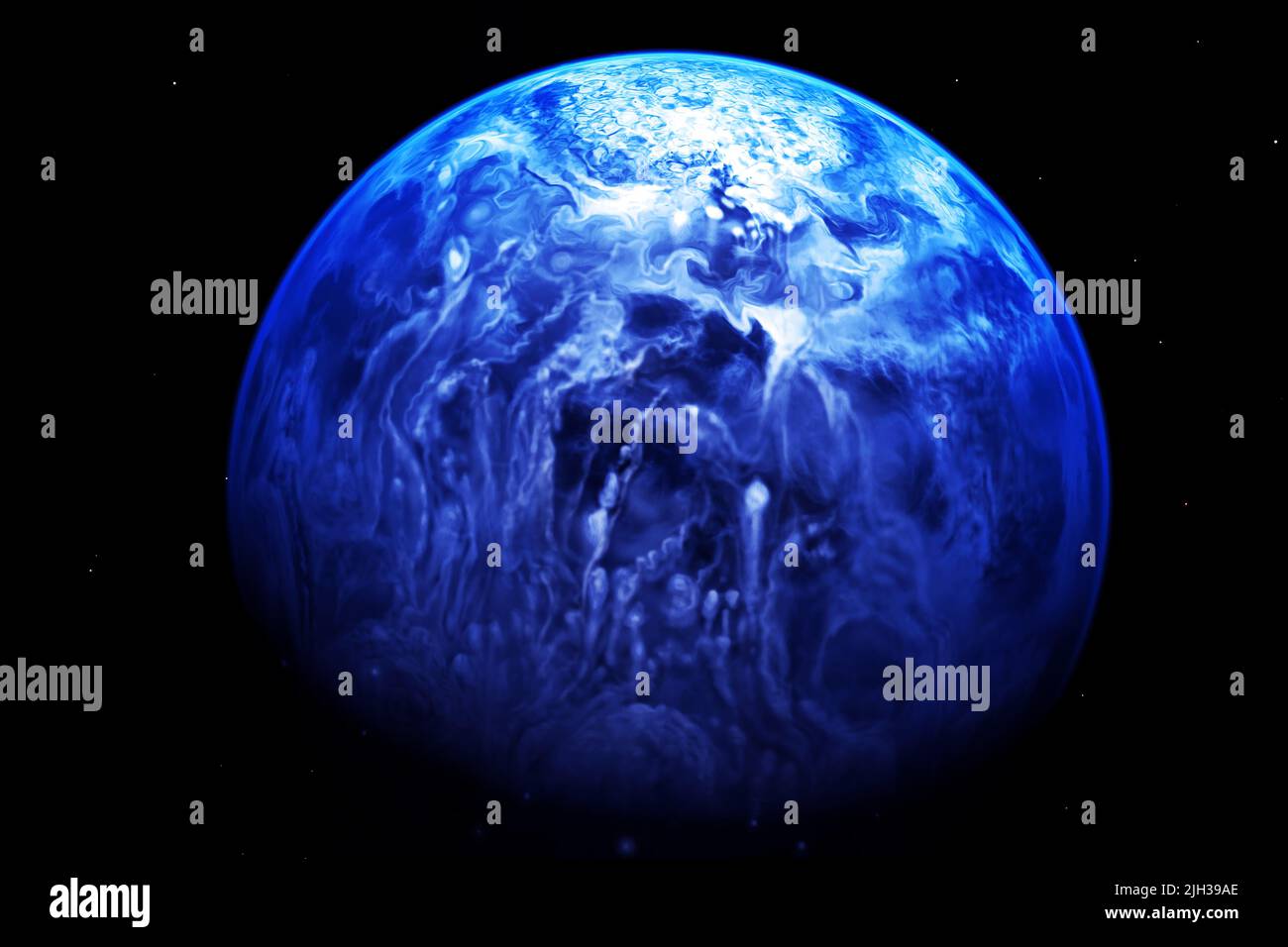 Distant exoplanet, in dark space. Elements of this image furnished by ...