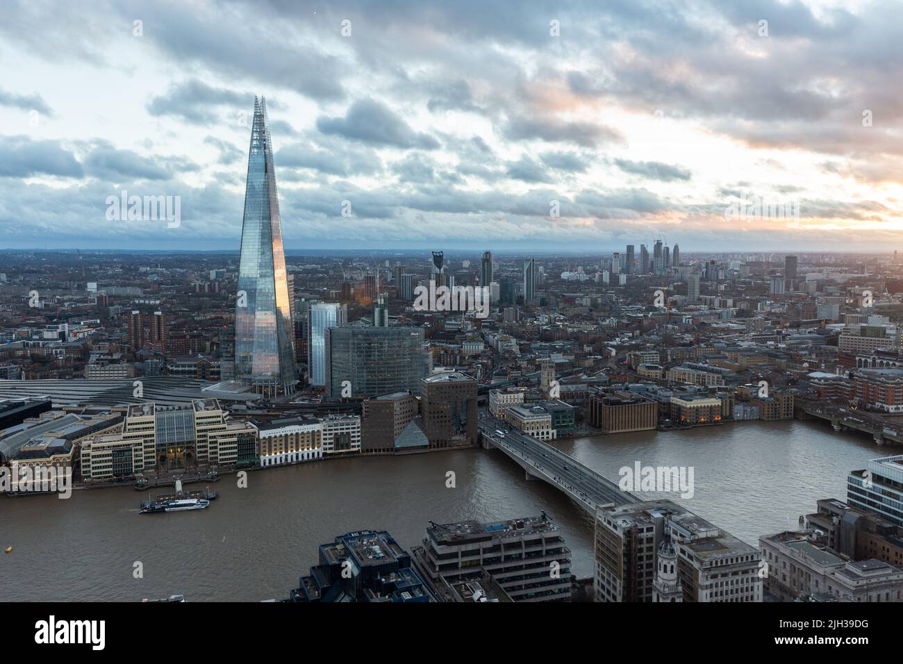 The Shard and London Bridge at sunset, London, UK Stock Photo - Alamy