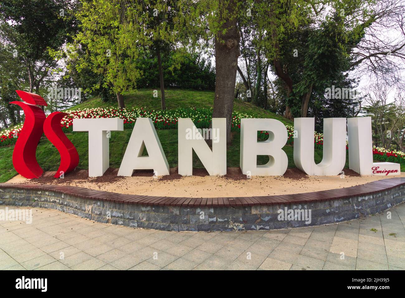 The Istanbul sign in Emirgan Park. Travel to Istanbul background photo ...