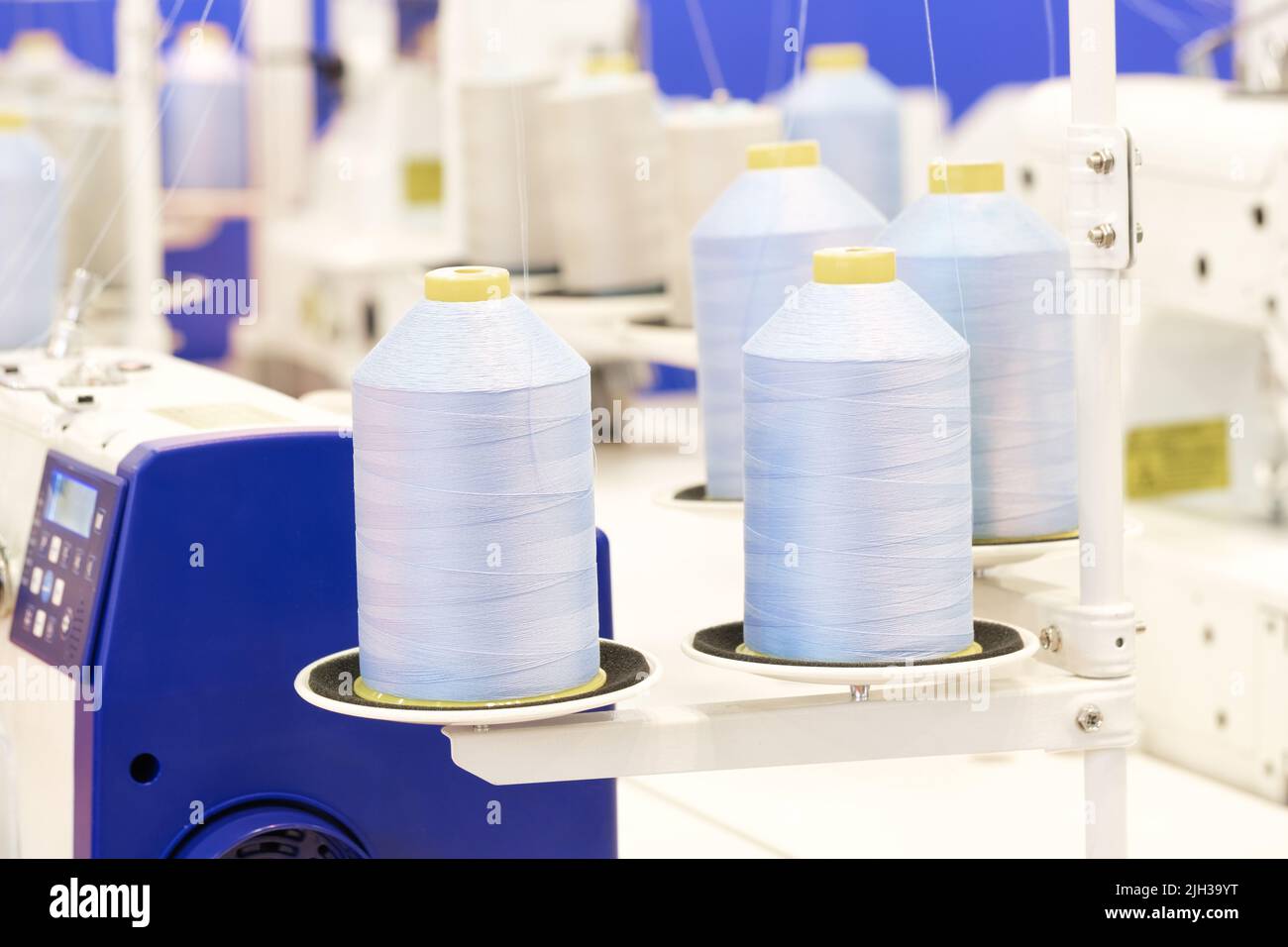 Sewing equipment, loom equipment at a garment factory, industrial ...