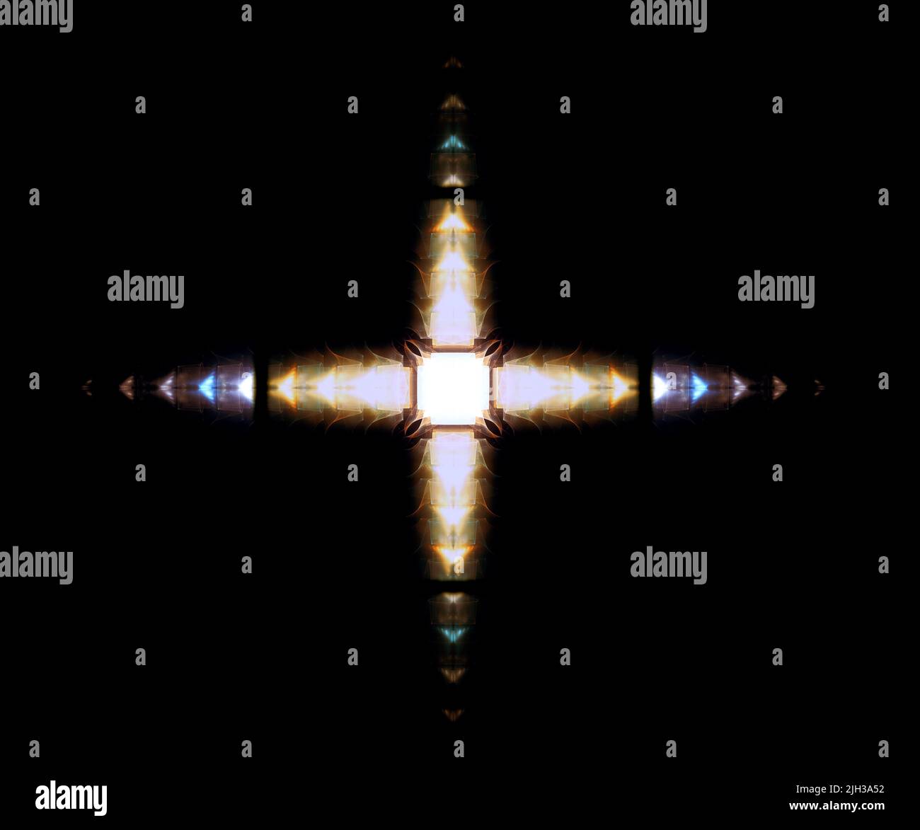 abstract scientific object glowing in dark Stock Photo - Alamy