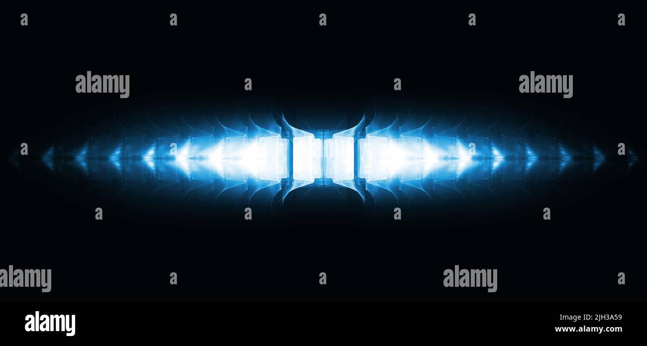 abstract scientific object glowing in dark Stock Photo - Alamy
