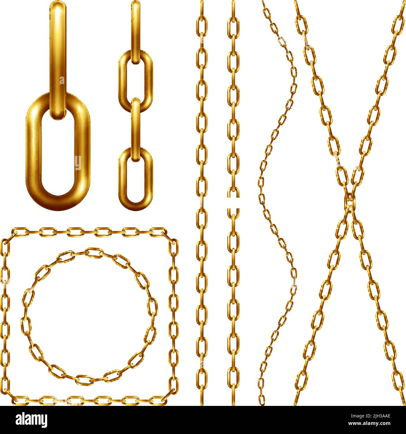 Set of golden chain, isolated on white Stock Vector Image & Art - Alamy