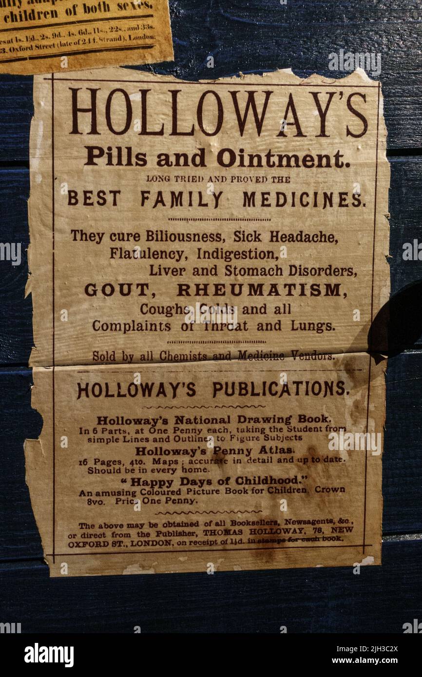 'Holloway's Pills and Ointment' poster (mid 19th century) on display in ...