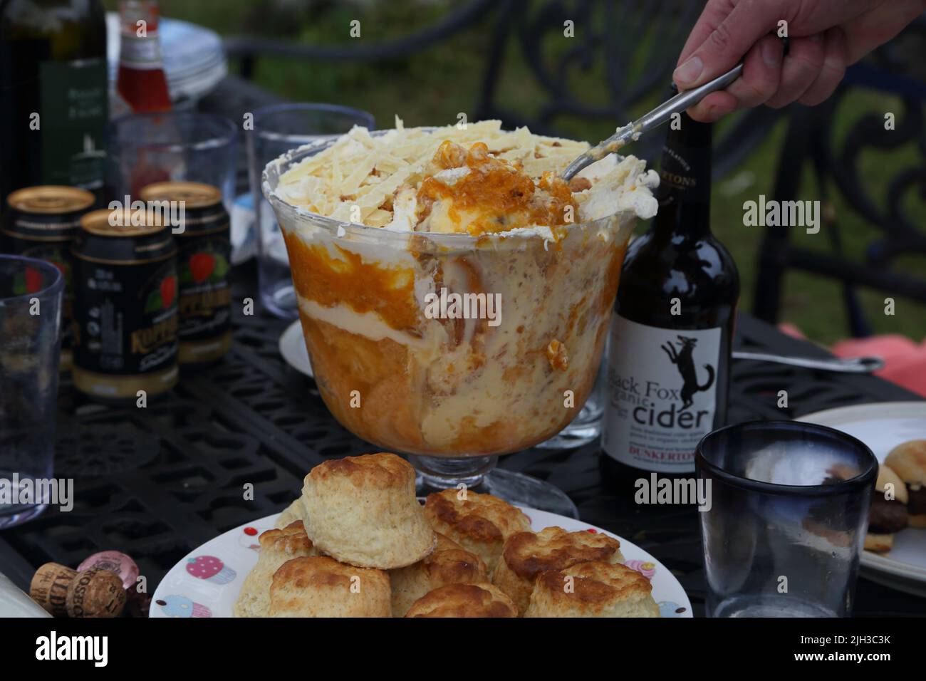 Man Serving the 'Platinum Pudding' Lemon and Amaretti Trifle At Street ...