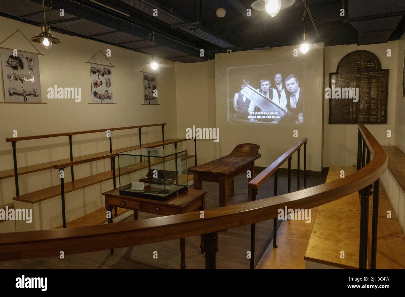 Victorian operating theatre in the Thackray Museum of Medicine, Leeds ...