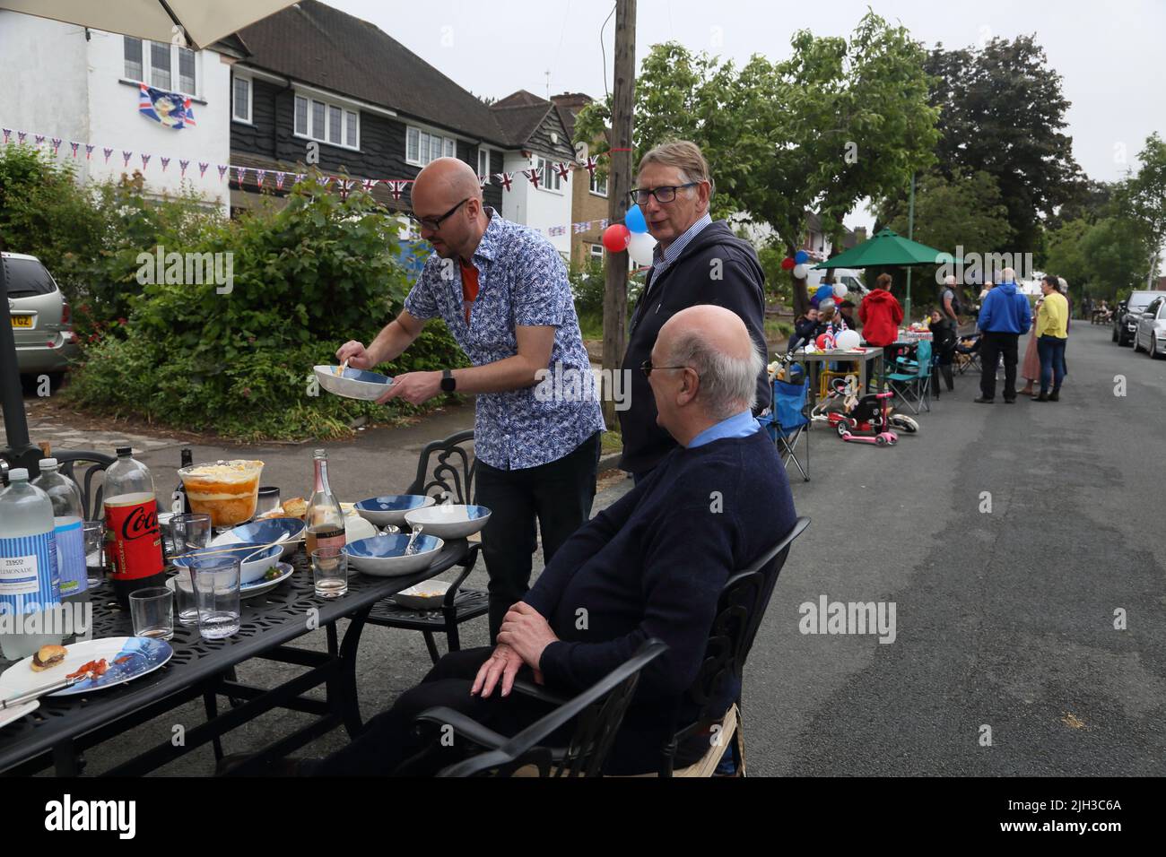 Man Serving the 'Platinum Pudding' Lemon and Amaretti Trifle At Street ...