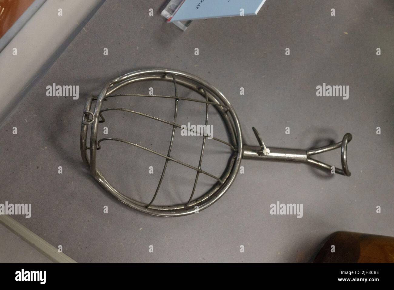 A chloroform mask (c 1920s) on display in the Thackray Museum of ...