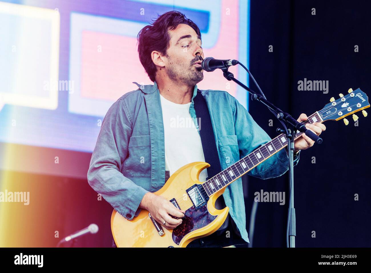 Taylor Rice of the band Local Natives performs at MadCool festival in ...
