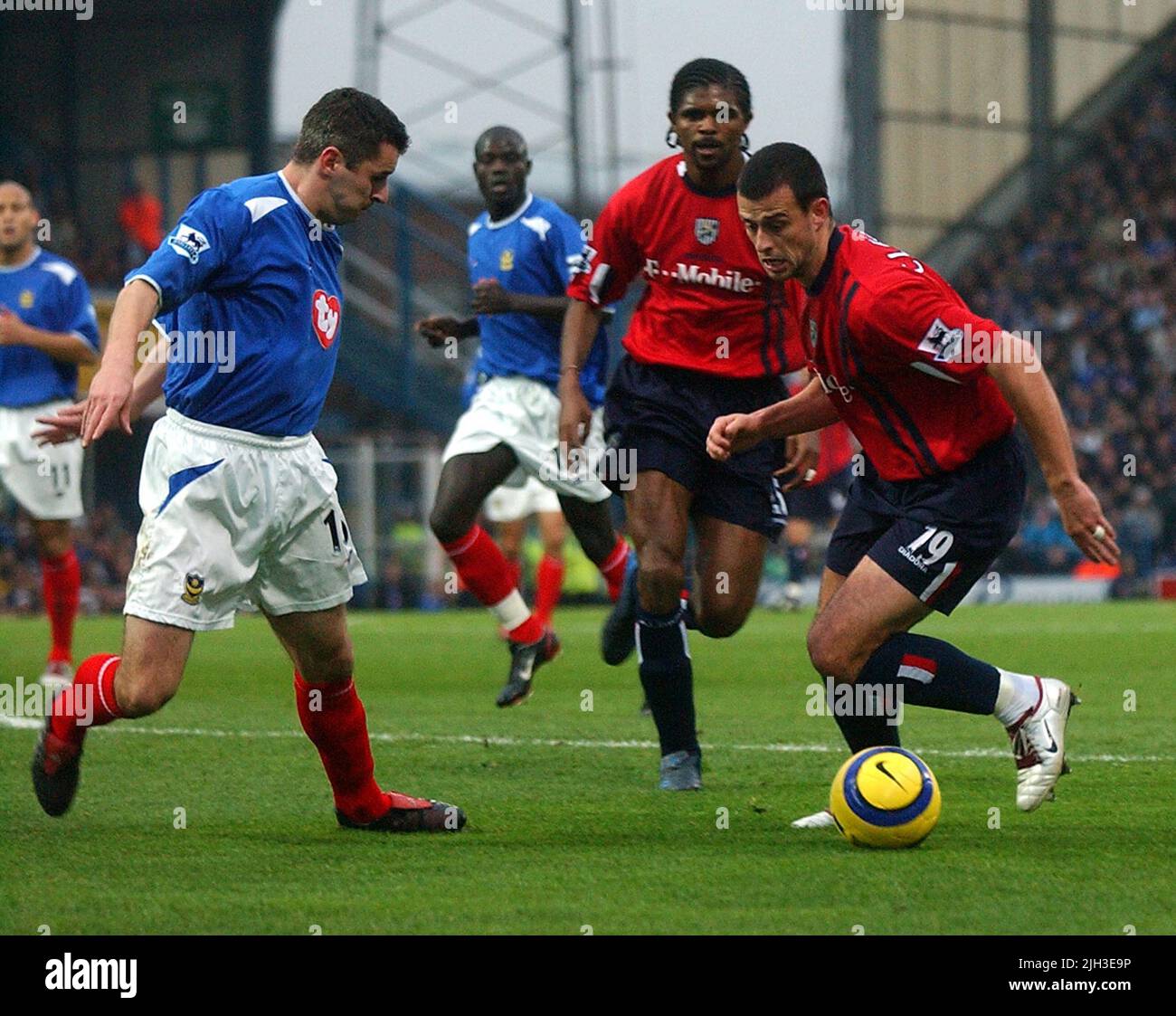 PORTSMOUTH V WBA. NEIL CLEMENT BURSTS PAST ANDY GRIFFIN FOR WBA'S FIRST ...
