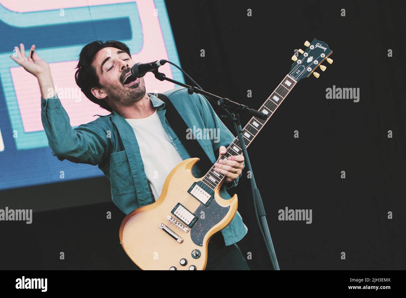 Taylor Rice of the band Local Natives performs at MadCool festival in ...