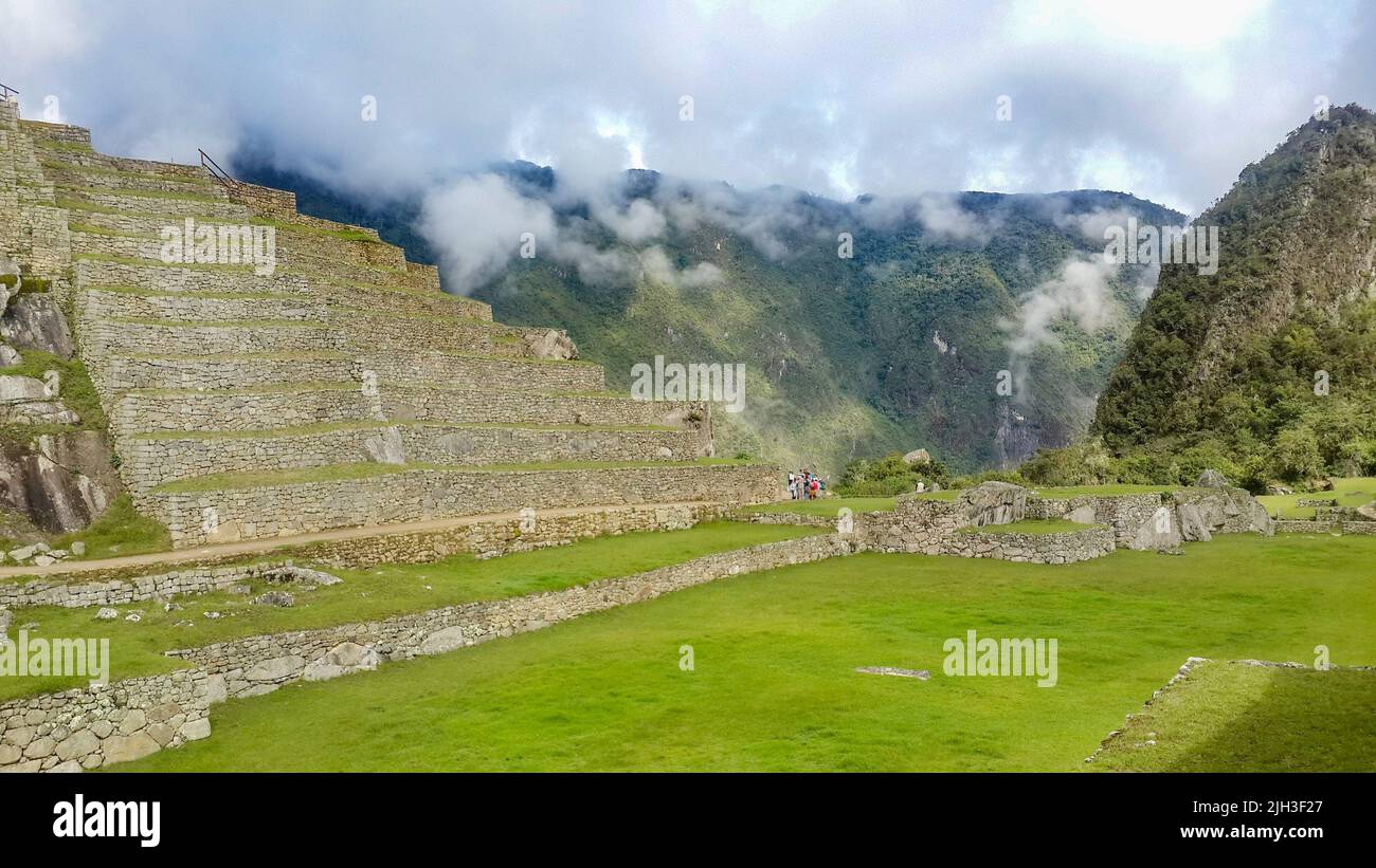 Stunning Machu Piccu city view, high angle. Spectacular nature scenery ...