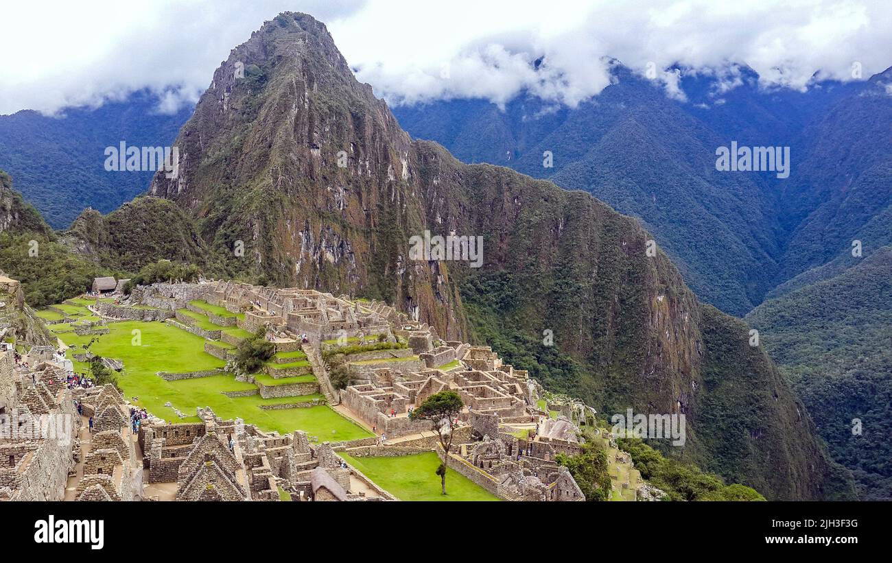 Beautiful Machu Piccu, high angle view. Spectacular nature scenery and ...