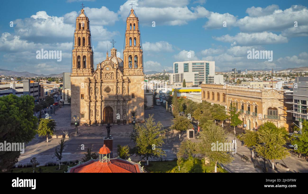 Town square at Chihuahua city, aerial view Stock Photo - Alamy