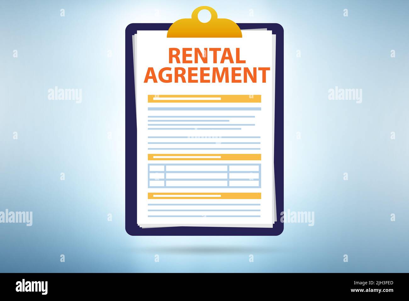 Rental agreement concept with the paperwork Stock Photo - Alamy