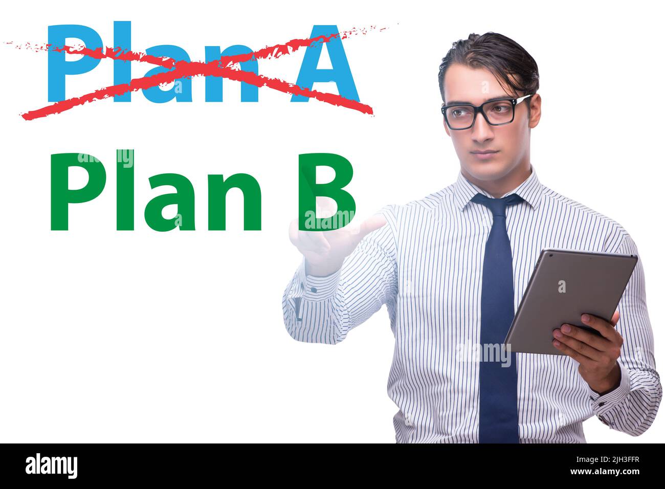 Concept of choosing between Plan A or the Plan B Stock Photo - Alamy