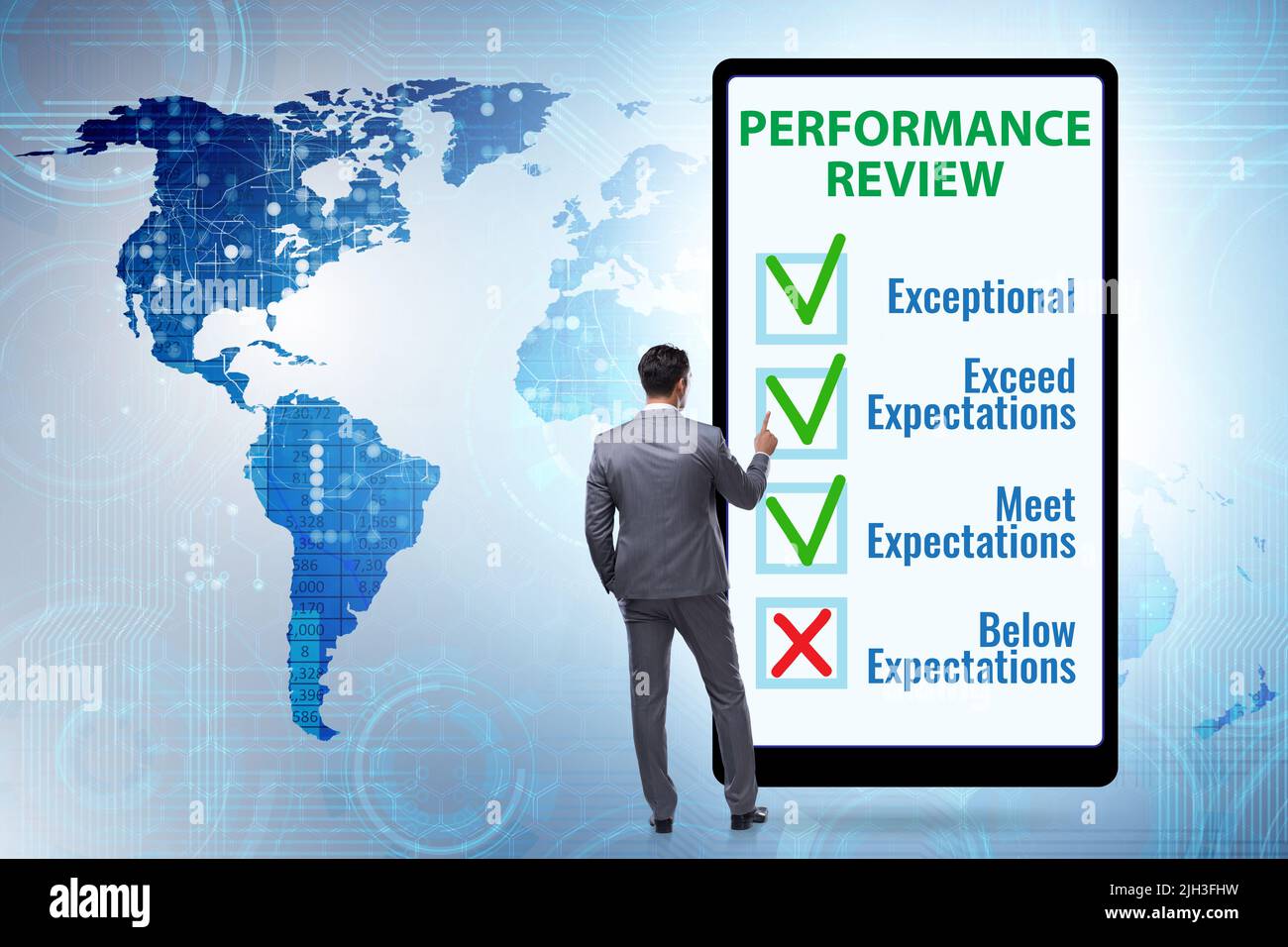 Employee annual performance review business concept Stock Photo - Alamy