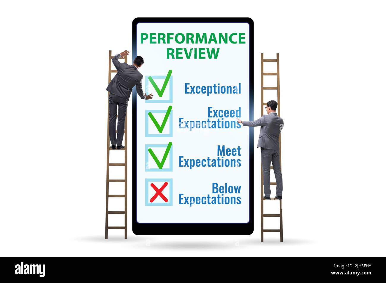 Employee annual performance review business concept Stock Photo - Alamy