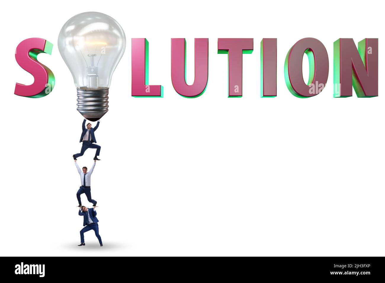 Concept of soluton with the businessman and lightbulb Stock Photo - Alamy