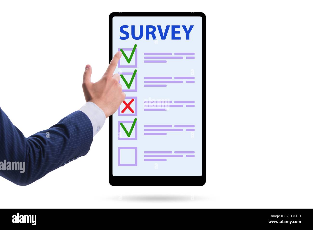 Survey questionnaire with the tick boxes Stock Photo - Alamy