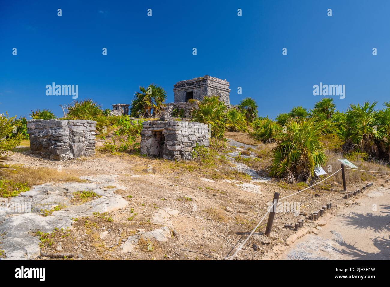 Structure 45, offertories on the hill near the beach, Mayan Ruins in ...