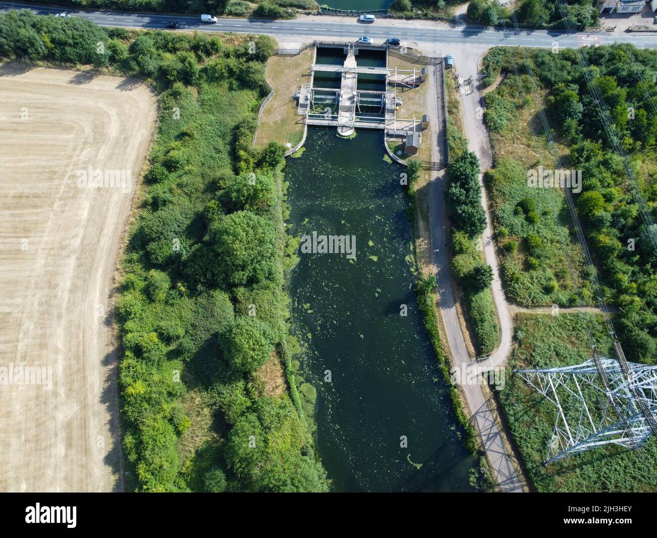 Aerial beautiful shot water pond hi-res stock photography and images ...