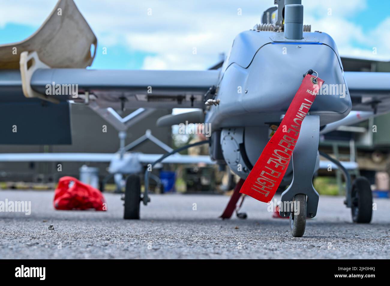 Two U.S. Army RQ-7 Shadows assigned to 588th Brigade Engineer Battalion ...