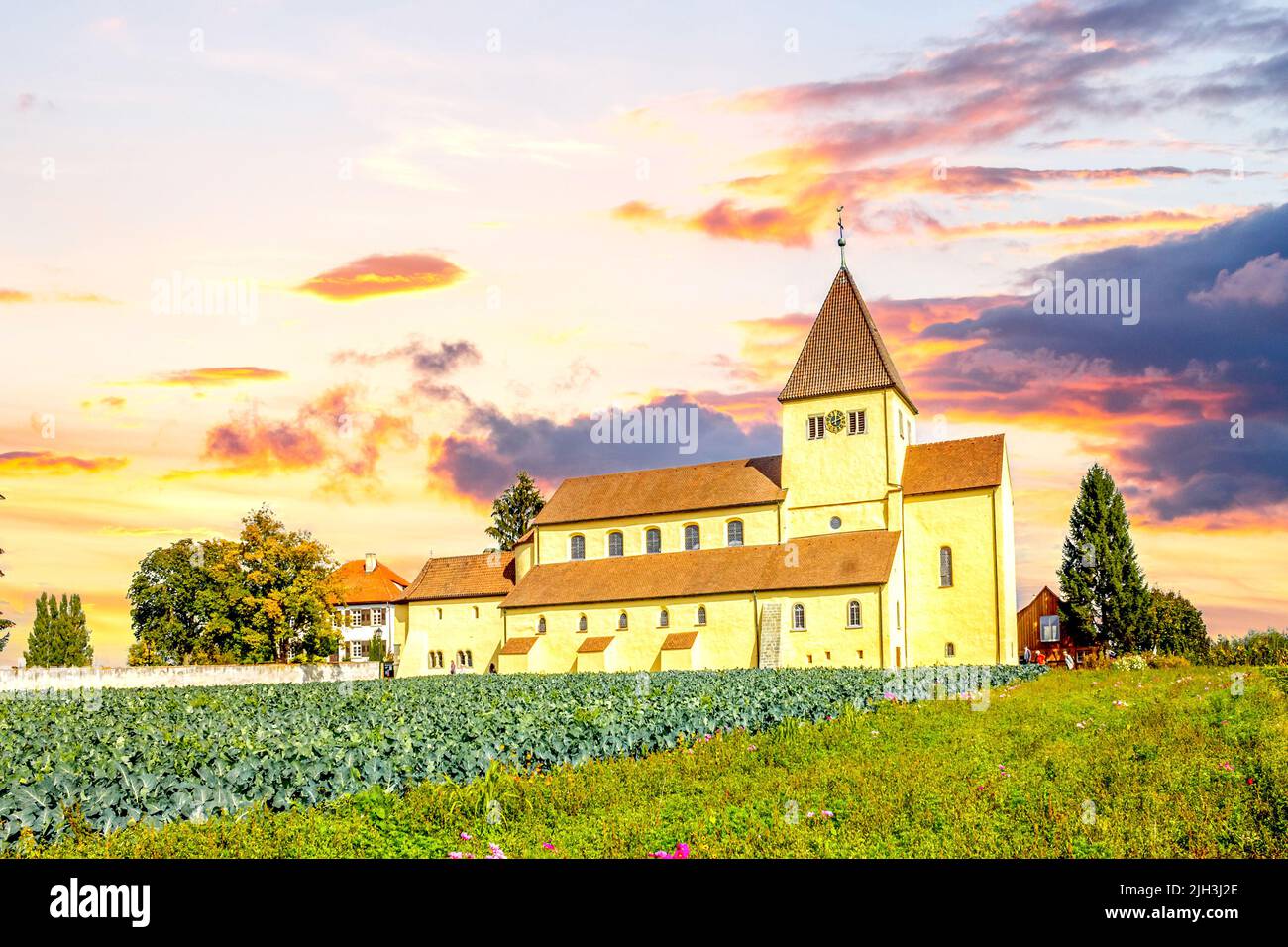 Church in Island Reichenau, Lake Constance, Germany Stock Photo - Alamy