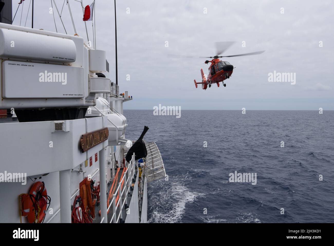 The Coast Guard Air Station Houston MH-65 Dolphin helicopter crew flies ...