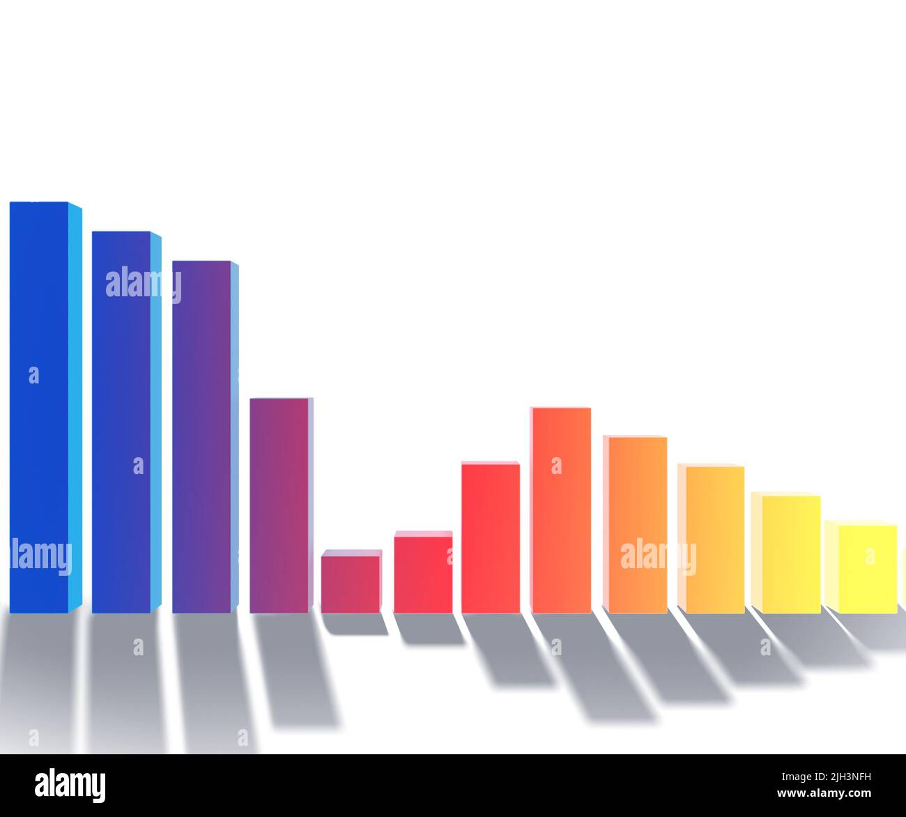 Bar chart showing growth - 3d rendering Stock Photo - Alamy