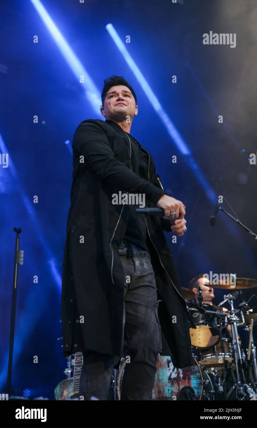 Scarborough, UK. 14th July, 2022. Thr Script Plays live at Scarborough ...