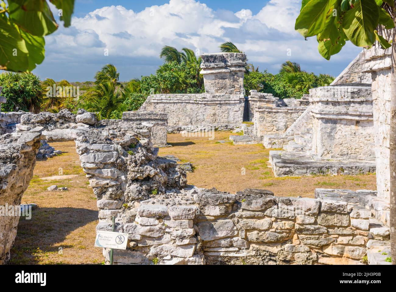 The castle, Mayan Ruins in Tulum, Riviera Maya, Yucatan, Caribbean Sea ...