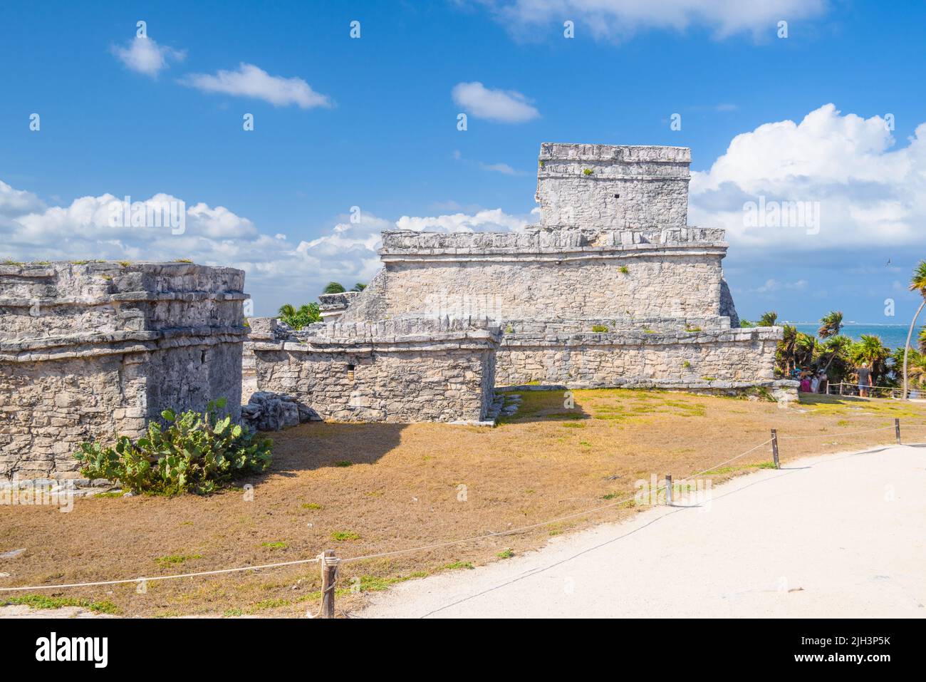 The castle, Mayan Ruins in Tulum, Riviera Maya, Yucatan, Caribbean Sea ...