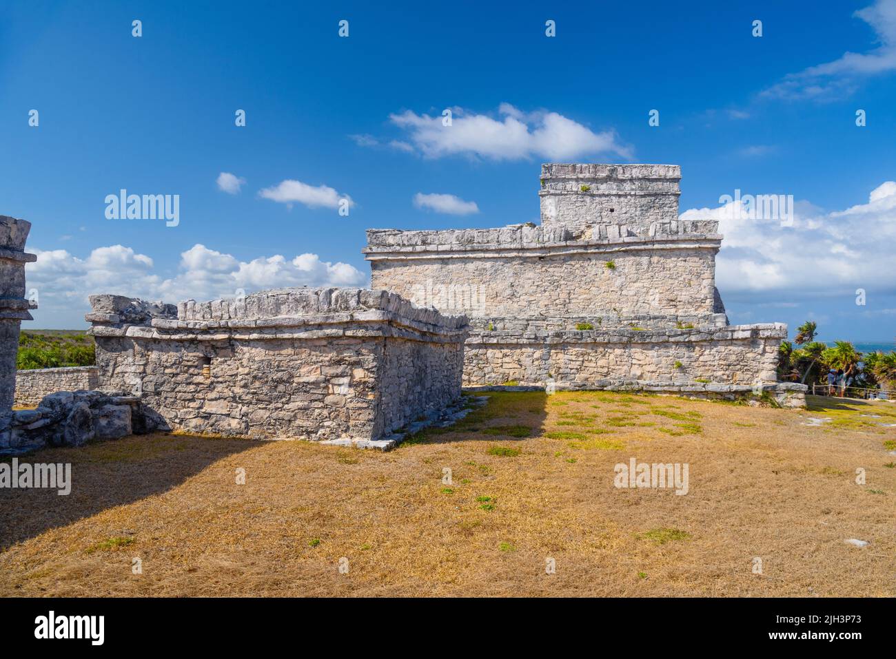 The castle, Mayan Ruins in Tulum, Riviera Maya, Yucatan, Caribbean Sea ...