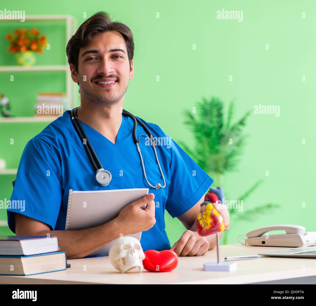 The doctor student explaining heart problems Stock Photo - Alamy