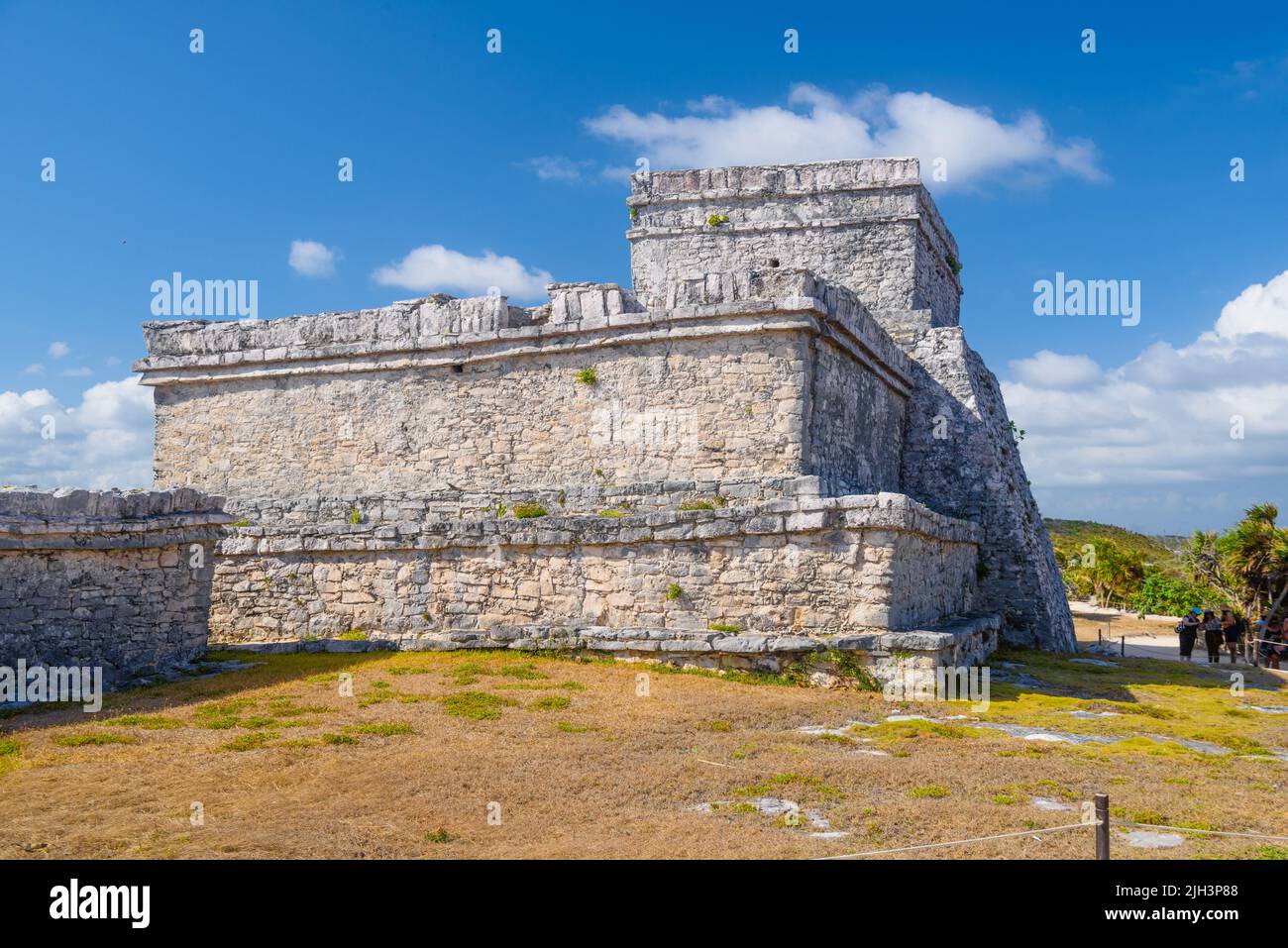The castle, Mayan Ruins in Tulum, Riviera Maya, Yucatan, Caribbean Sea ...
