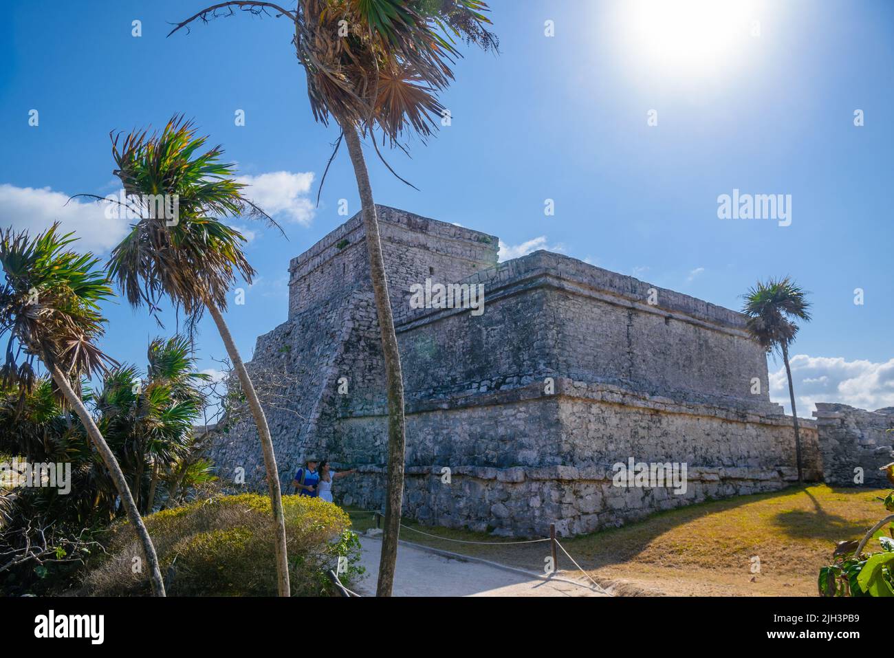 The castle, Mayan Ruins in Tulum, Riviera Maya, Yucatan, Caribbean Sea ...