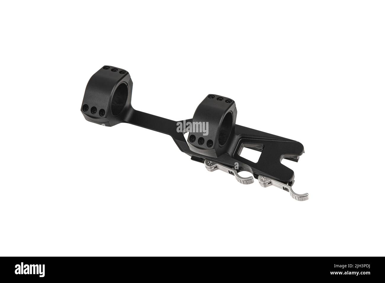 Quick disconnect mount made for holding a scope on a rifle isolated on ...